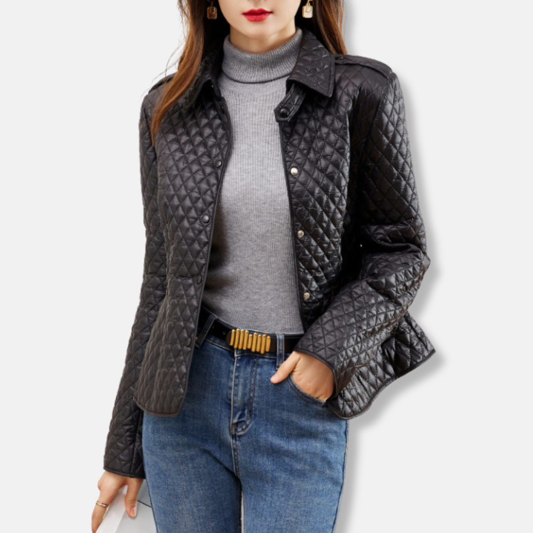 Isla Quilted Jacket | Slim Fit Diamond Pattern Jacket – Vila Mora