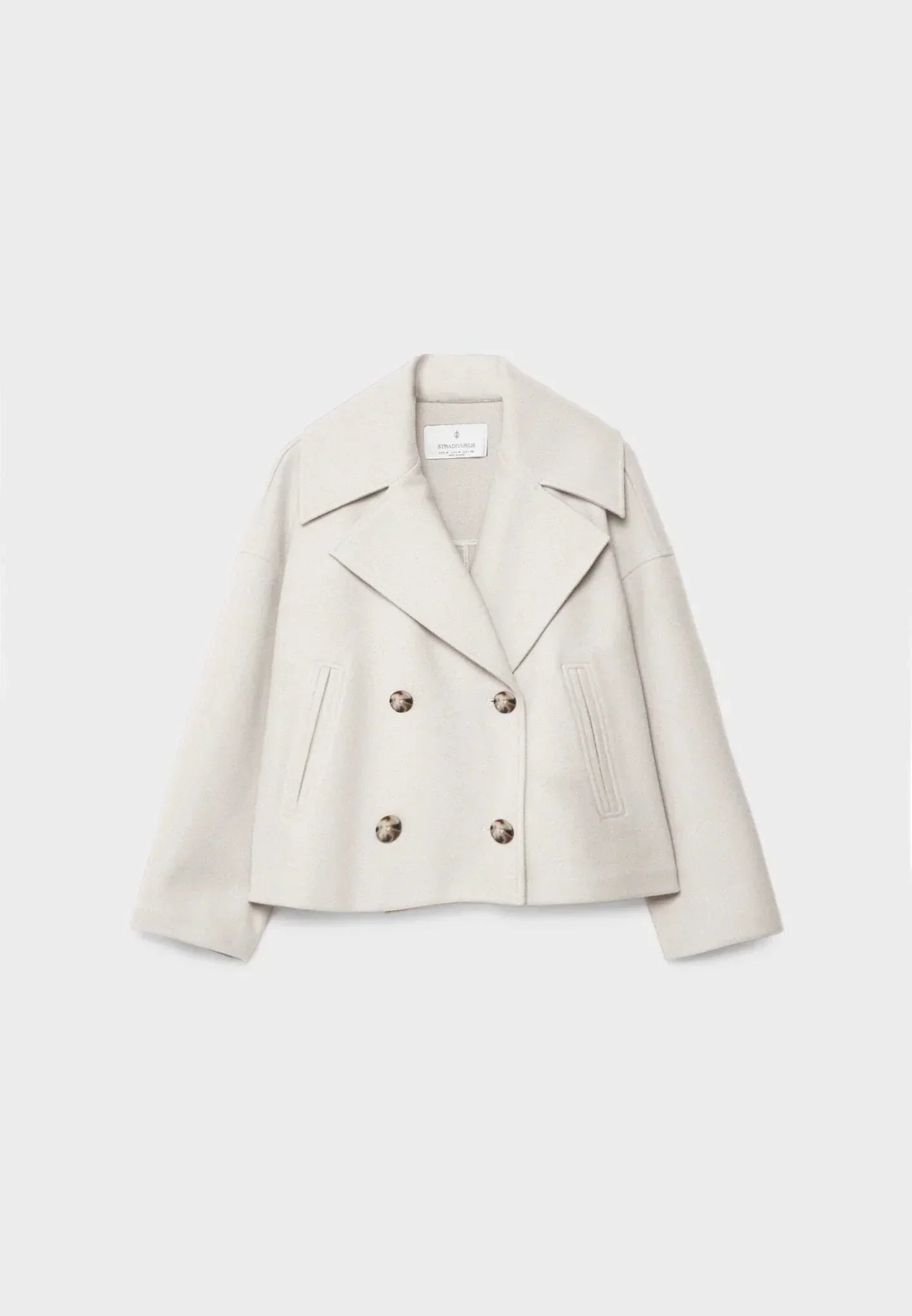 Viola Cropped Double-Breasted Jacket | Collared Relaxed Fit Jacket ...